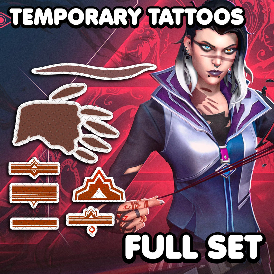 Reyna - Valorant | Temporary Tattoo | FULL SIZE - AlunaCreates